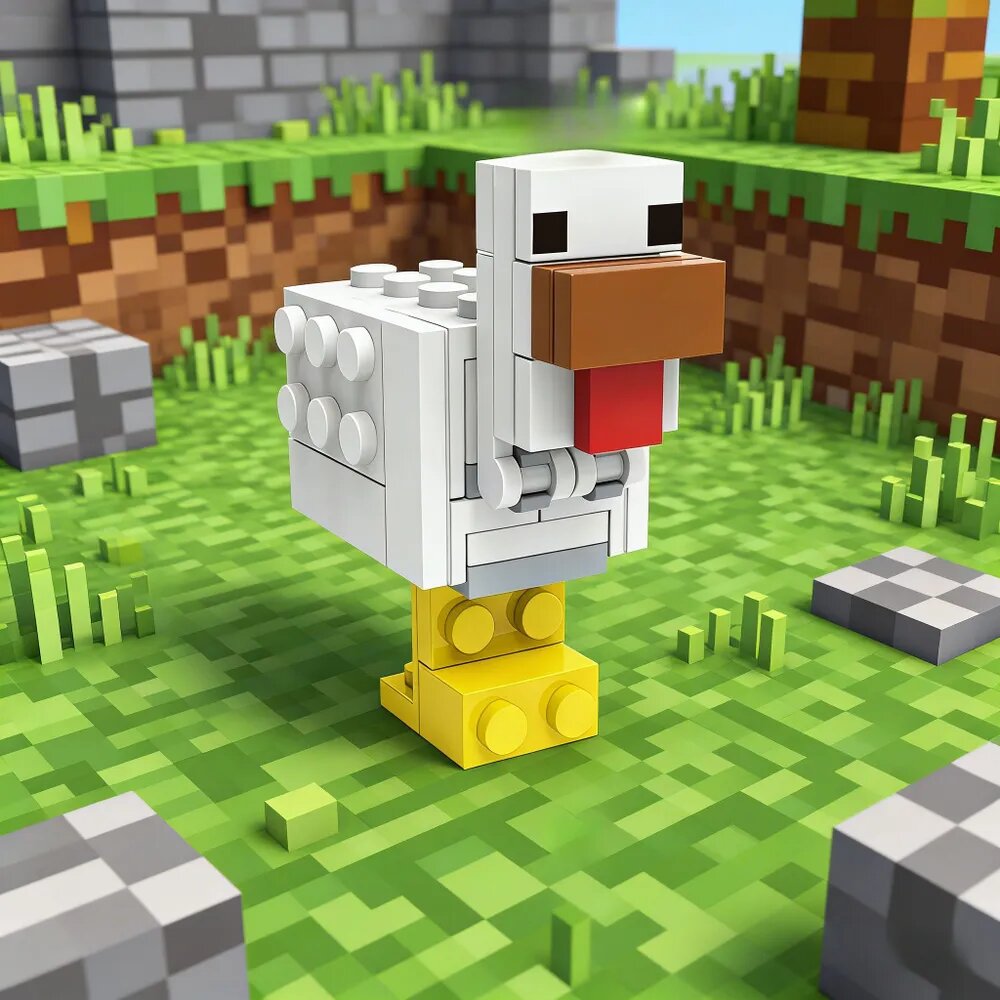 КонструкторФигурка Minecraft. Курица(3.5CM) — фото 1