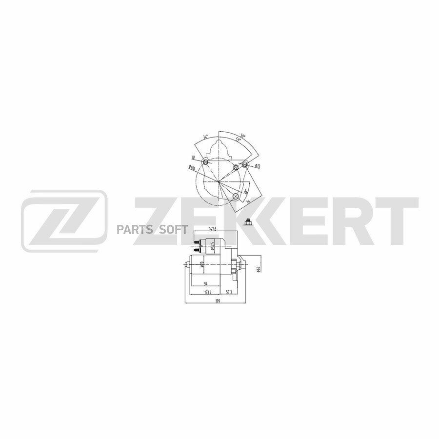 ZEKKERT AN-1079 Стартер Renault Duster 10- Megane II III 03- Kaptur 16- Scenic II 03- Espace III IV 96- Lagun