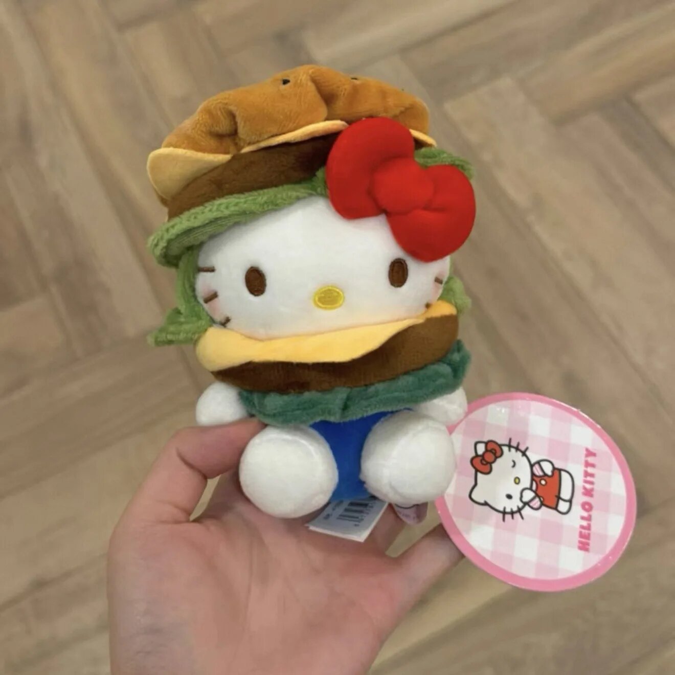 Плюшевый брелок Hello Kitty в виде бургера, 12см