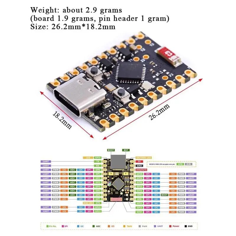 ESP32-C6 SuperMini плата разработки, 3PCS — фото 1