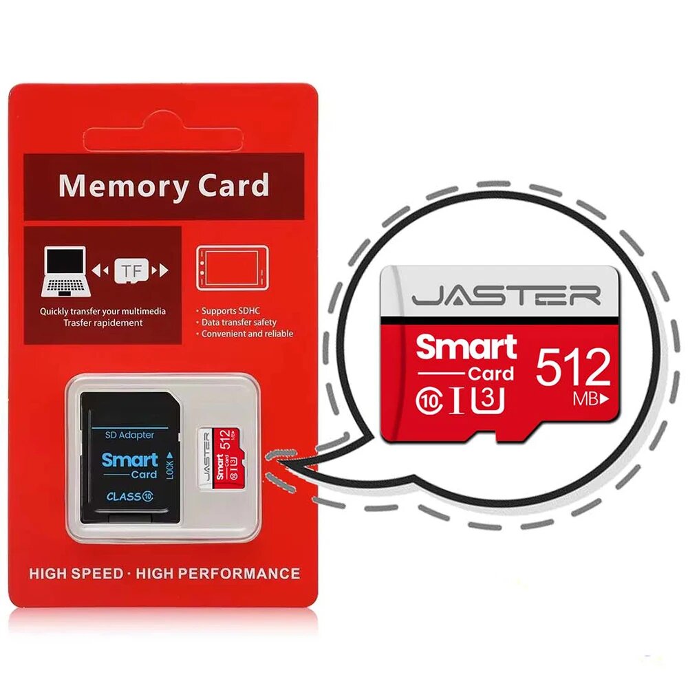 Карта памяти JASTER Mini SD 256 МБ 512MB