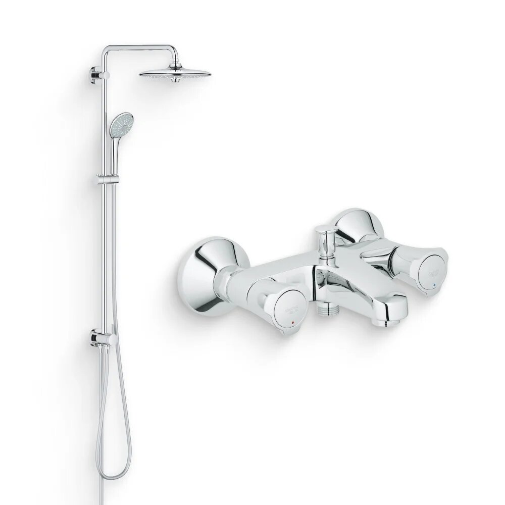 Душевой комплект Смеситель Grohe Costa 25450001 хром / Стойка Euphoria 27421002