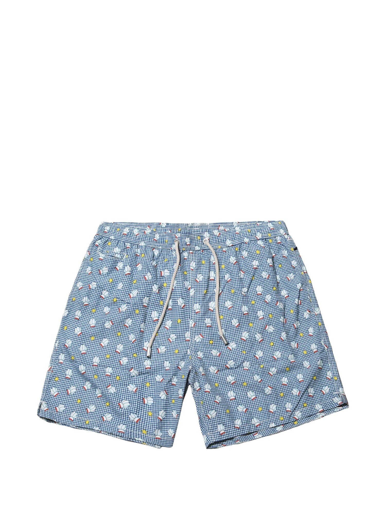 Шорты для плавания MC2 Saint Barth Gingham-print drawstring-waist swim shorts