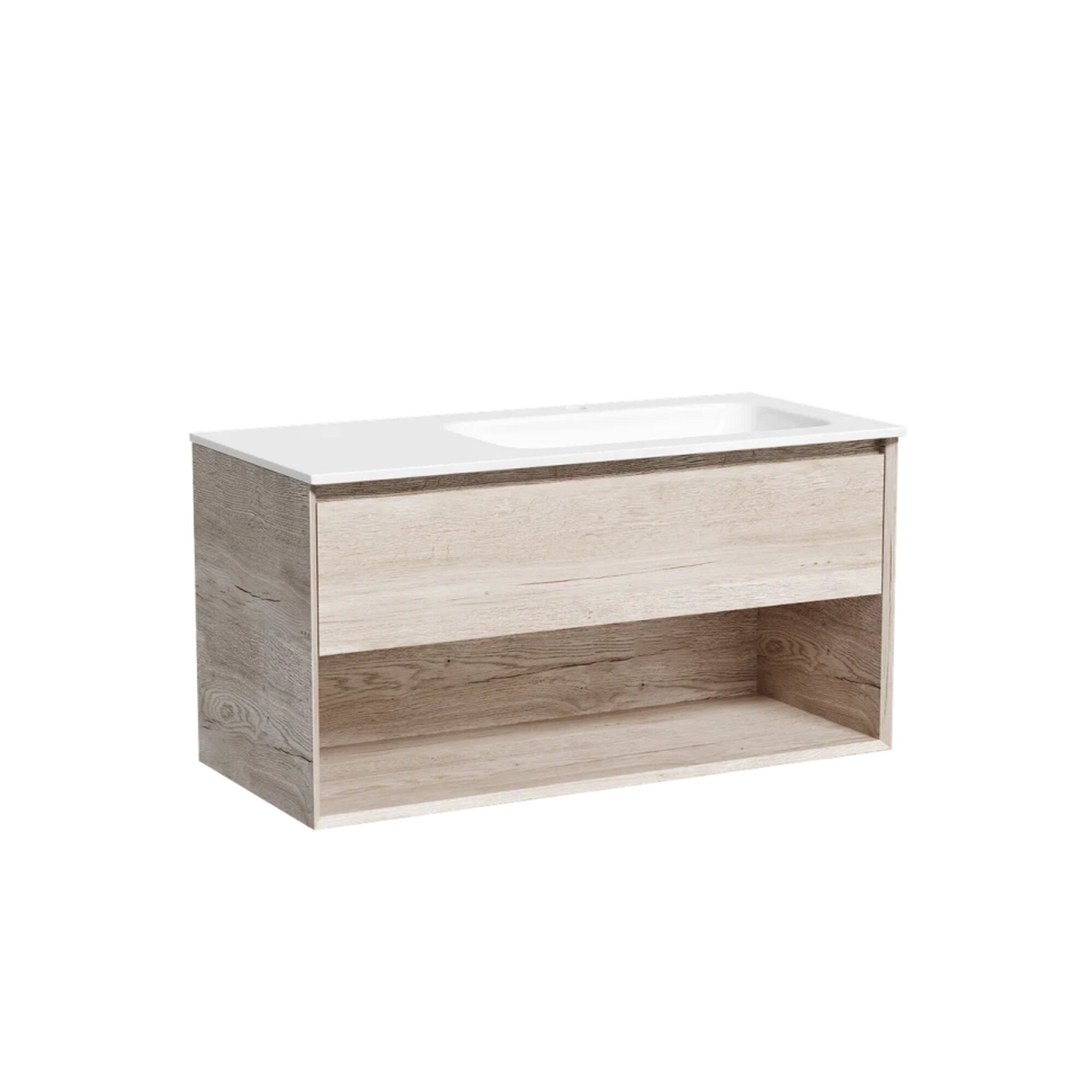 Тумба подвесная SANCOS Marmi 1.0 правая, 995х445х520, 1 ящик, доводчики, дуб галифакс натуральный, арт. MR1.0100REG