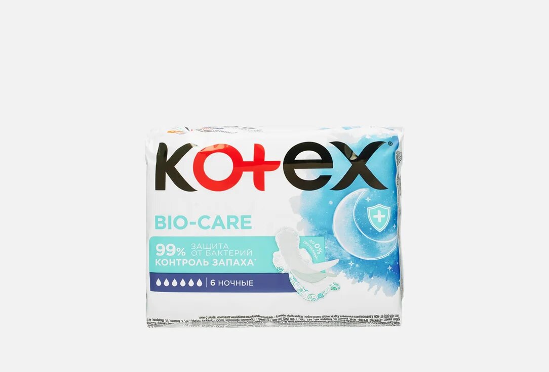 Kotex Bio-Care Ночные Прокладки 6шт