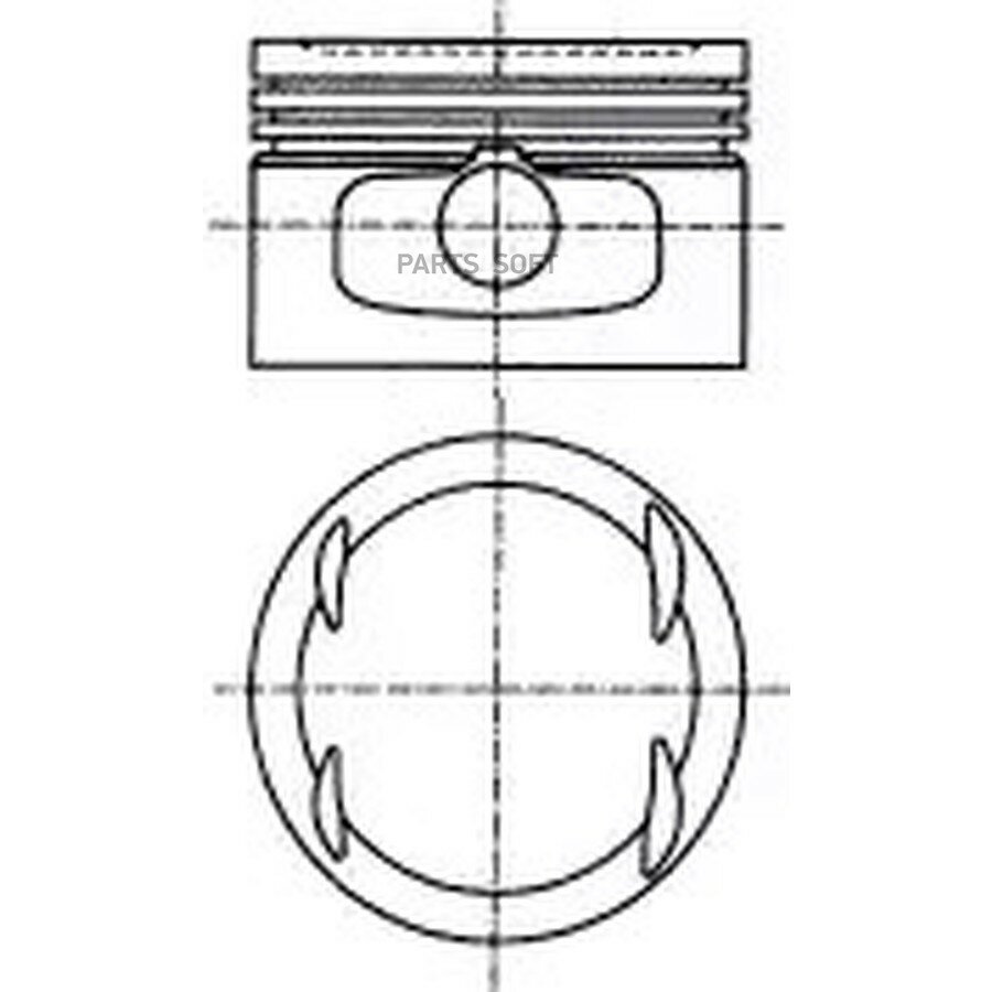 NURAL 87-116100-00 Поршень dm.76.50x1.2x1.5x2.5 STD Цена за 1 шт