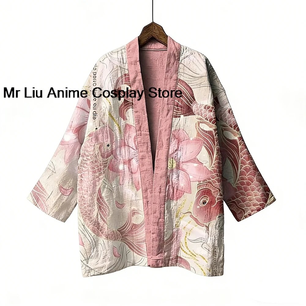 Кардиган-кимоно 3D-укё-э из полиэстера с японским принтом L, Haori Jacket18