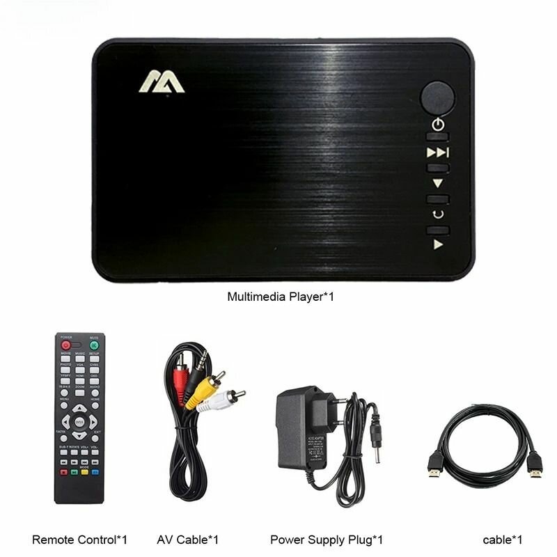 Mini Full HD медиаплеер Autoplay 1080P USB внешний HDD медиаплеер с HD кабелем VGA AV для SD U диска MKV RMVB воспроизведение с внешних носителей для просмотра видео