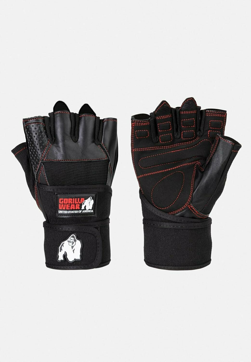 Перчатки мужские Gorilla Wear GW-99144 – черно-красная строчка (M)