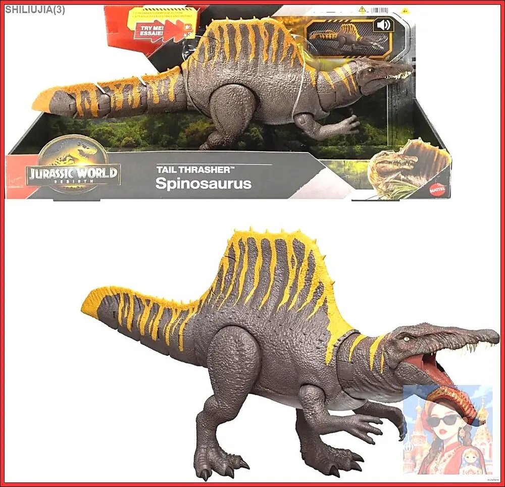 Mattel Jurassic World Rebirth Thrasher Динозавр спинозавр JGB57