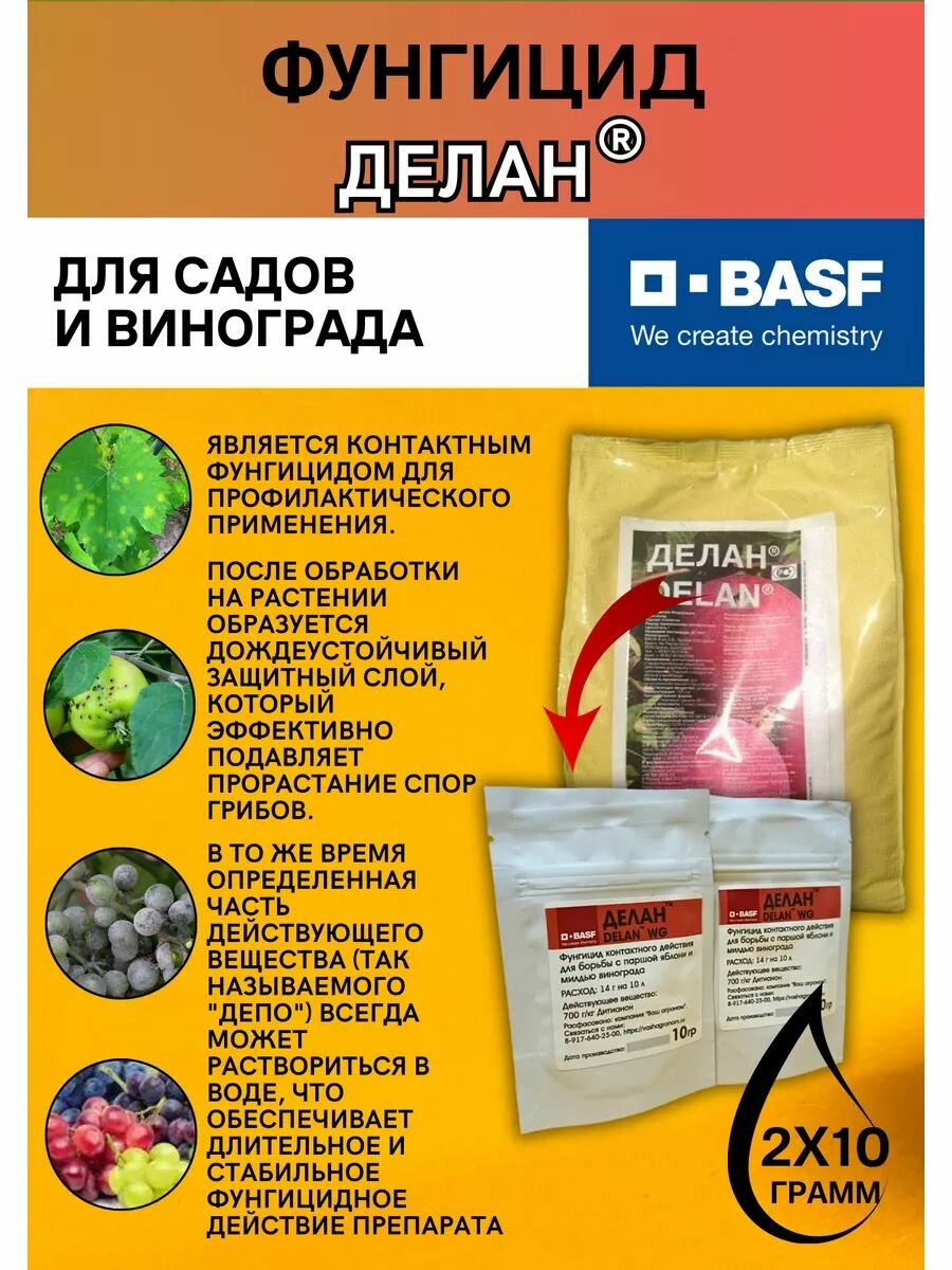 Фунгицид Делан, 2 шт по 10 гр.