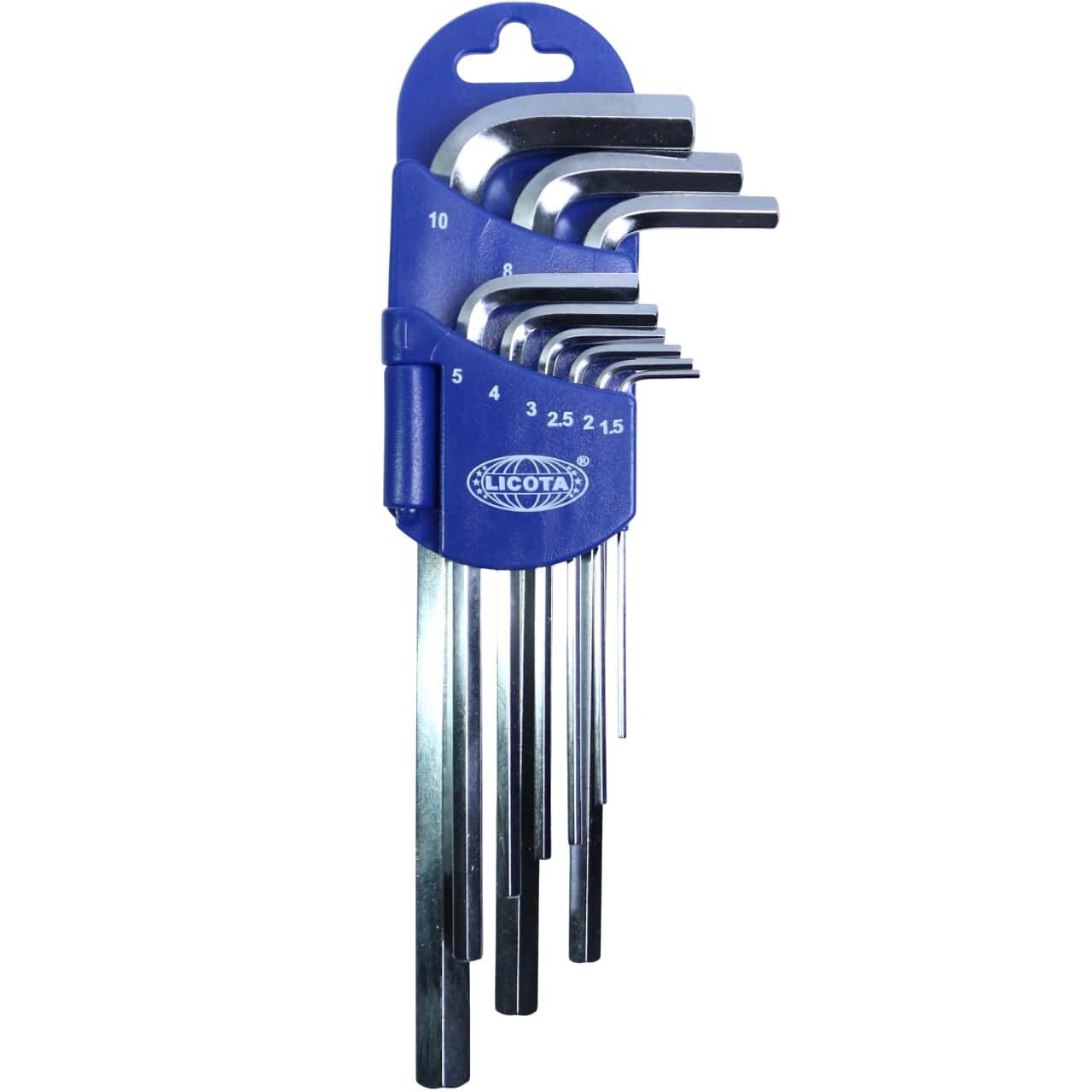 Licota 2HW20091DPM Набор шестигранников угловых длинных 9пр. 1,5-10 мм