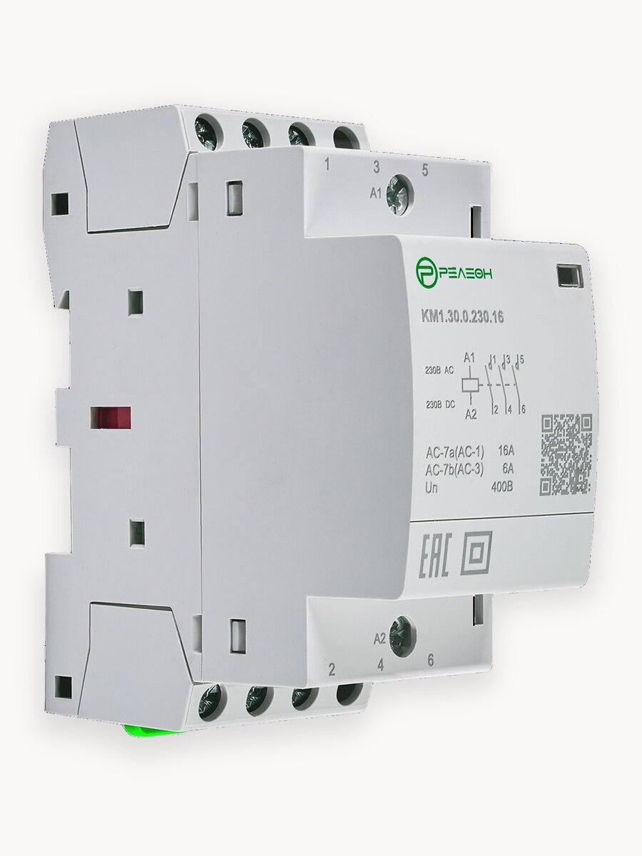 Модульный контактор 4НЗ контакта 20А; 230В AC/DC, релеон, KM1.04.0.230.20