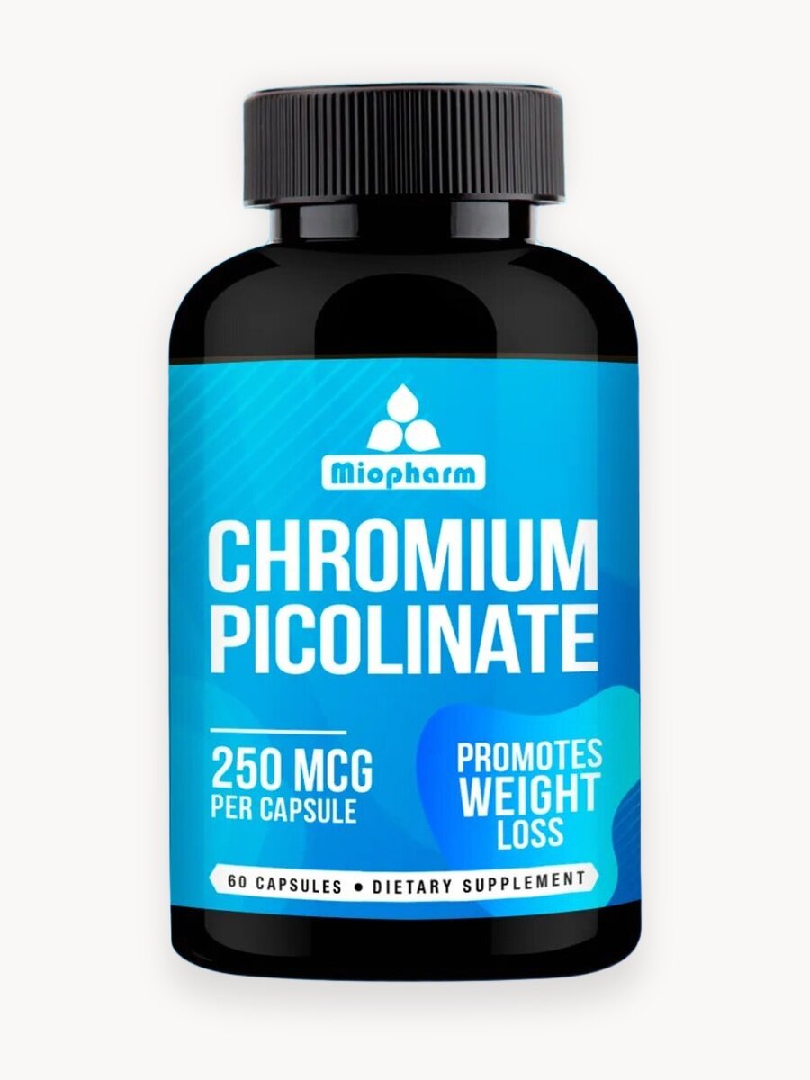 Пиколинат хрома 250 мкг, 60 капсул Миофарм Blueline для снижения веса, для похудения, для контроля аппетита