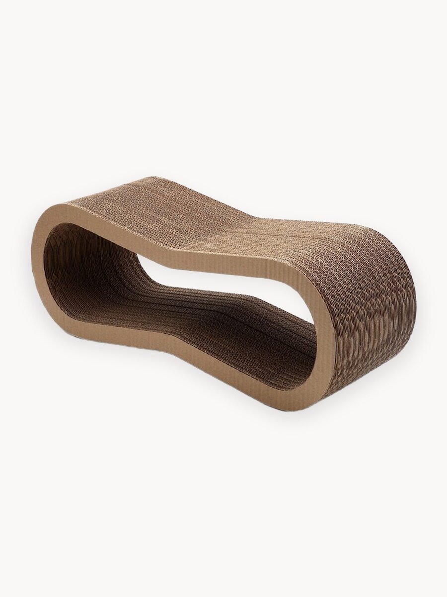 Когтеточка "Зверьё Моё" Восьмерка большая, лежанка, картонная, двусторонняя, с пропиткой, 59х22х21 см