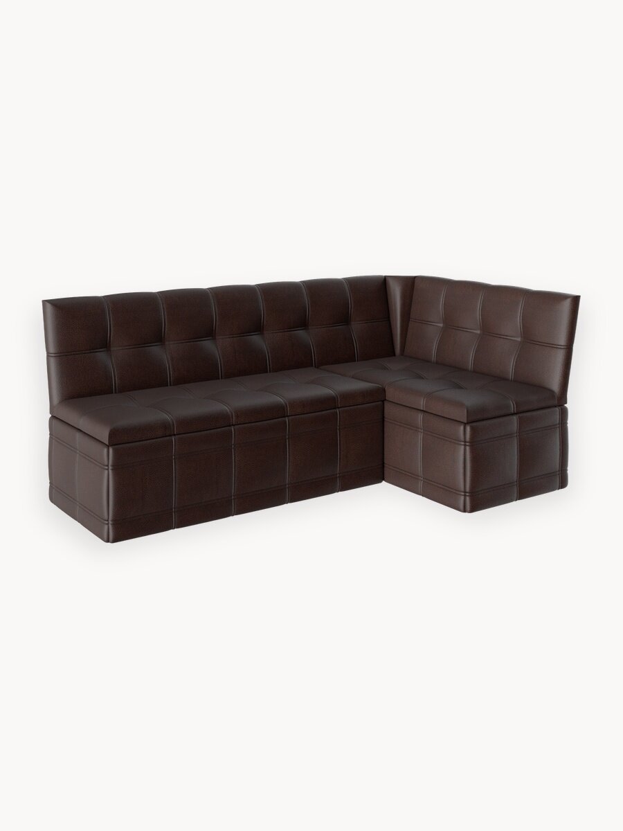 Диван "Квадро 1" PRIME (со спальным местом) L=191 см экокожа коричневая