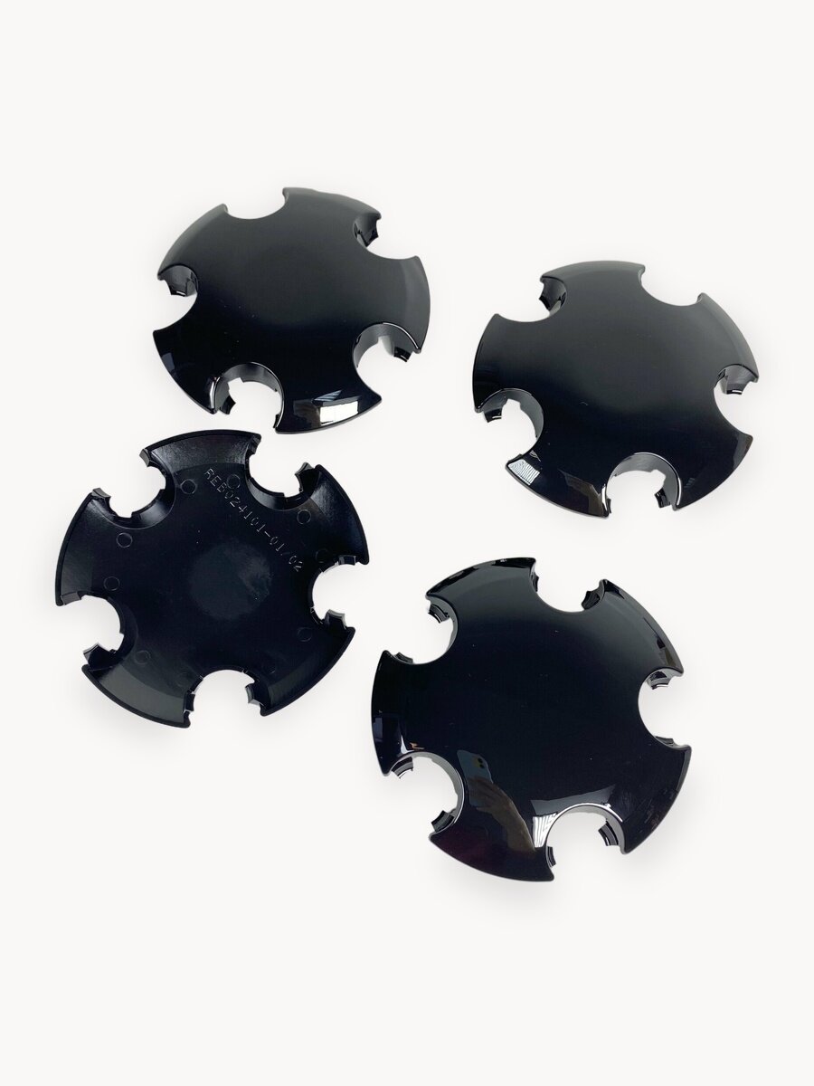 Колпаки на а/м Рено, Ниссан на штампованные диски R16-17, 5х114,3 черный глянец, 4шт / Колпачки ступицы на штампованные диски