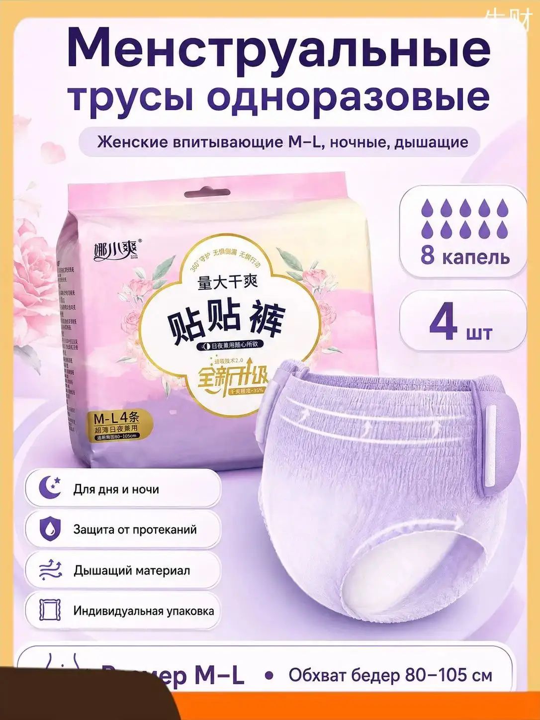 Трусы менструальные 4 шт