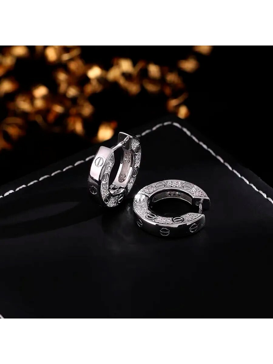 Серьги конго, кристалл, фианит