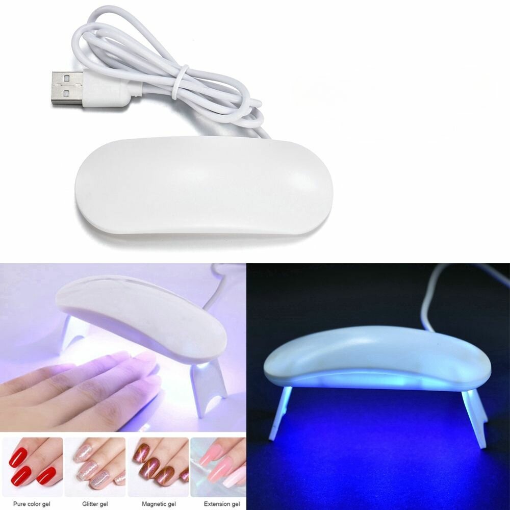 Светодиодная сушилка для ногтей мощностью 6 Вт с белым светом УФ-лампы