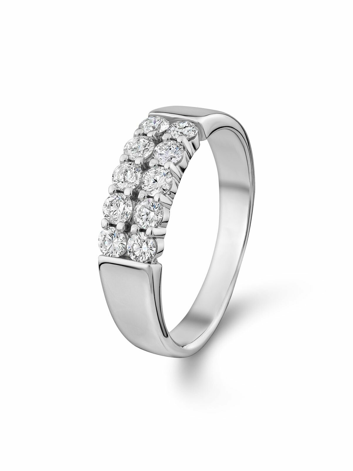 Кольцо, белое золото, 585 проба, родирование, бриллиант