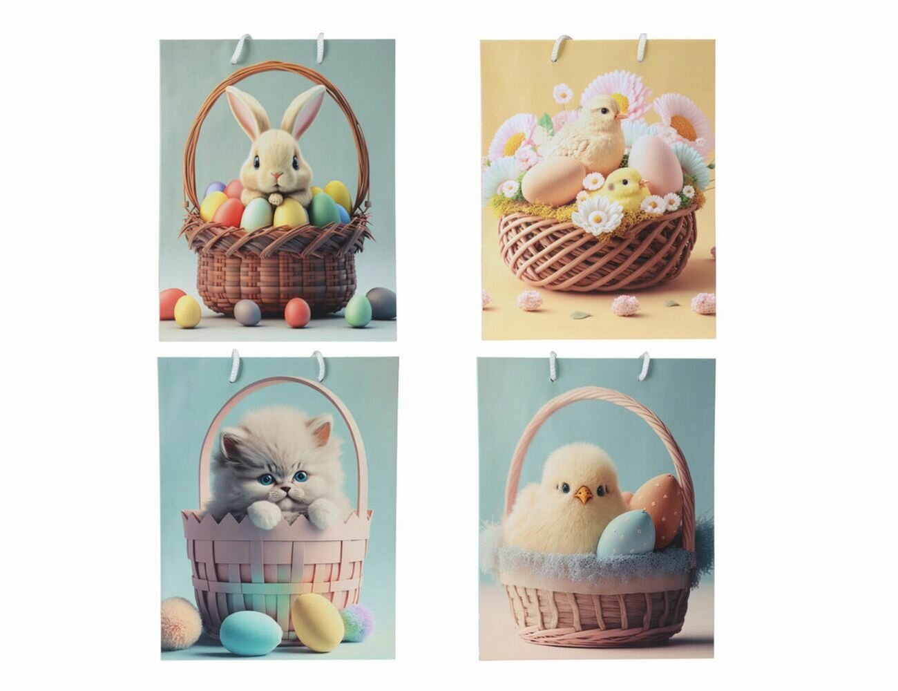 Подарочный пакет котик В лукошке, бумага, 23х17 см, Koopman International APF806400-1