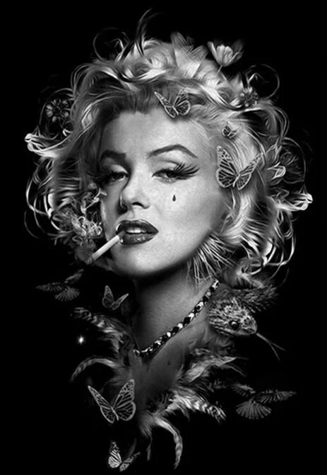 Алмазная картина "Мэрилин Монро" алмазная огранка 40х50 см,40X50CM, белый