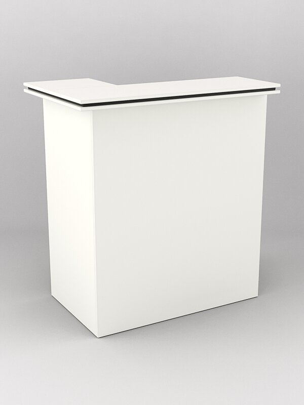 Ресепшн "вайт стайл" №2 (угловой левосторонний), Белый и Черный