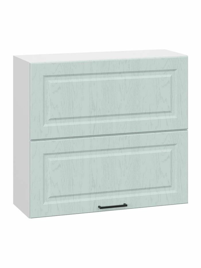 Кухонный модуль навесной, барный шкаф Шервуд, 80х29.6х72 см, Белый / Деним голубой