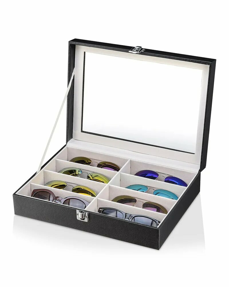 Шкатулка "IKEA", универсальная, для очков и украшений, МДФ, искусственная кожа, черная