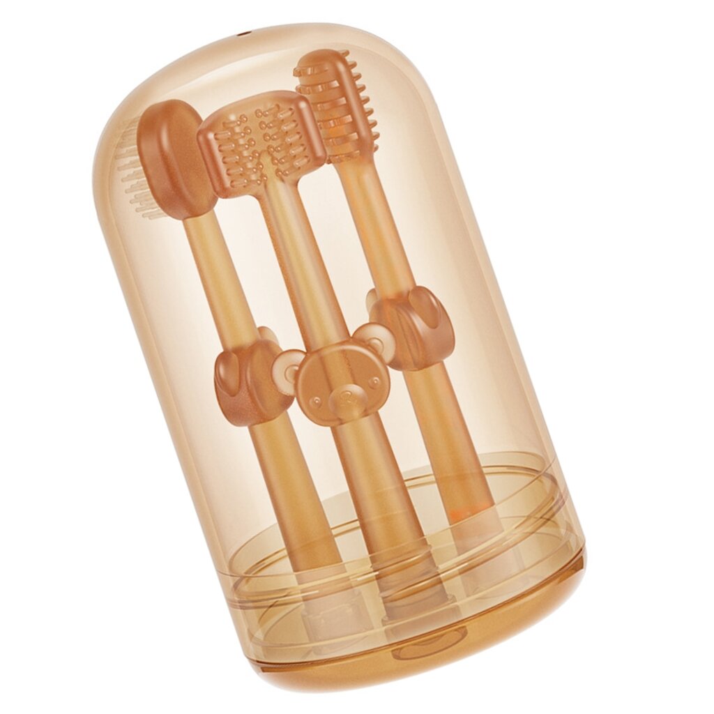 3шт Нежных Зубных Щеток набор Для Чистки Детского Рта Силиконовая Щетка для Детей в Возрасте От 0 до 2 лет