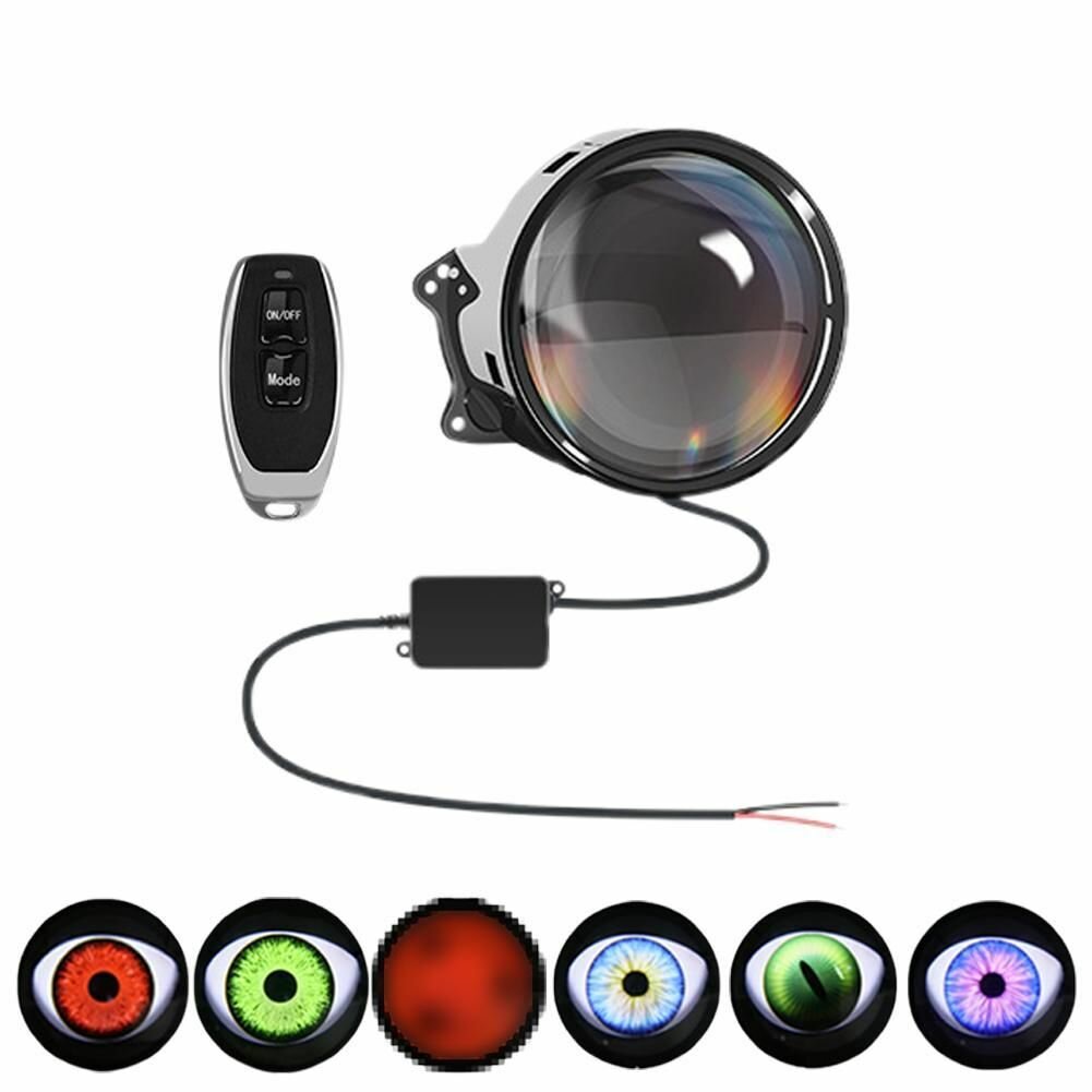 Глаза в фары автомобиля, дьявольские глаза на авто, линзы 12в,