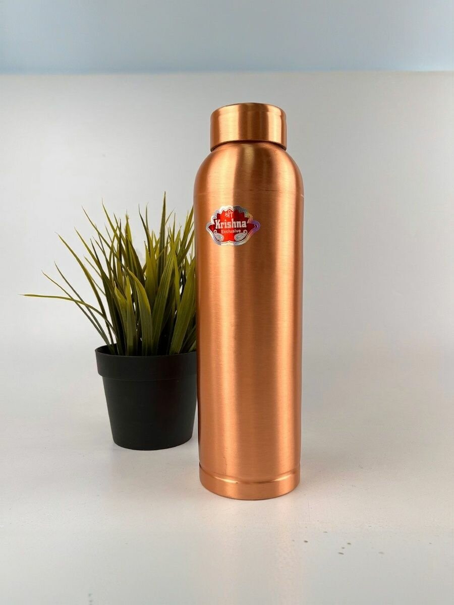 Медная бутылка для настаивания медной воды гладкая Арт 03 / Pure Copper Bottle 950 мл