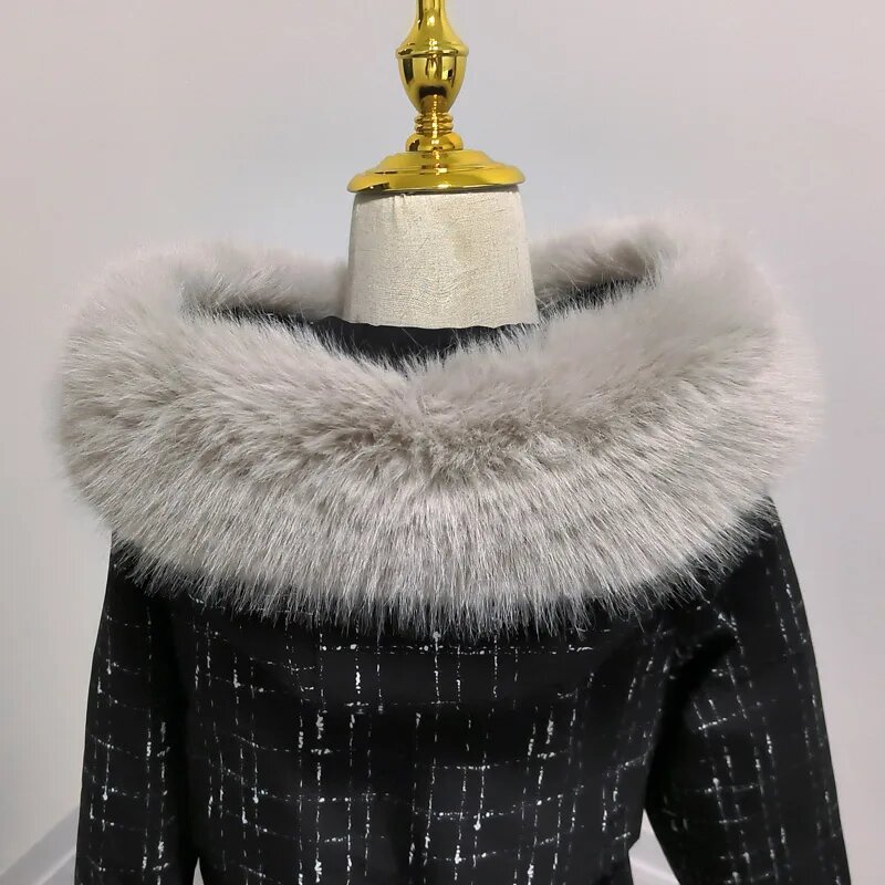 Qearlstar зимняя фальшивая нора меха воротник для женщин мужчин зимняя куртка капюшон отделка замена съемный шарф обернуть для ребенка пальто,200,18, искусственный мех, полиэстер, полиэстер,70