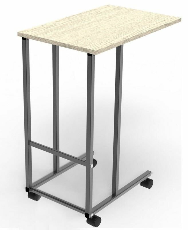 Подкатной стол СЛКС-3 Red Black светлое дерево, дерево и металл, прямоугольная столешница