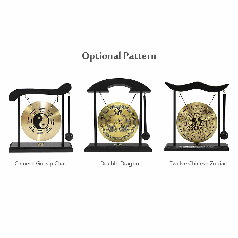 Миниатюрный настольный гонг с колотушкой, ударный инструмент с символом китайского тайцзи для домашнего декора и подарка на новоселье