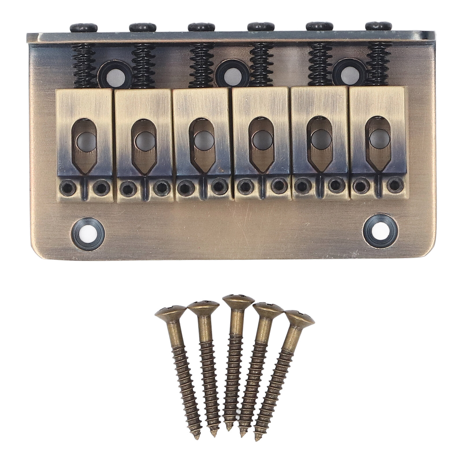 Бридж для электрогитары, сплав, 6 струн, бронзовый цвет, сменный наклонный пластик