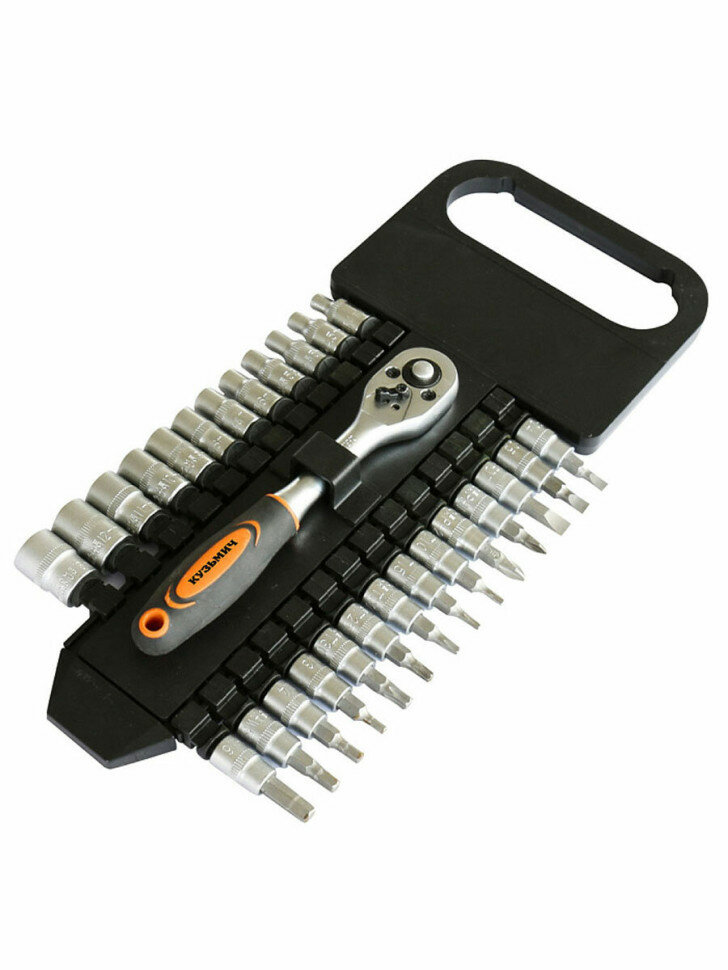 Кузьмич НИК-030/27, Набор головок торцевых 1/4", 27 предметов (40)