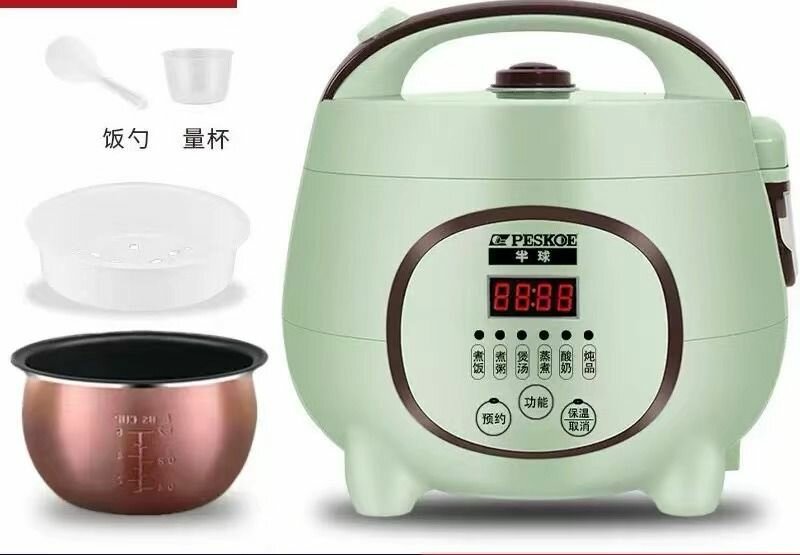 Мультиварка, 3D-нагрев, антипригарное покрытие, 2л, 800Вт, зеленая