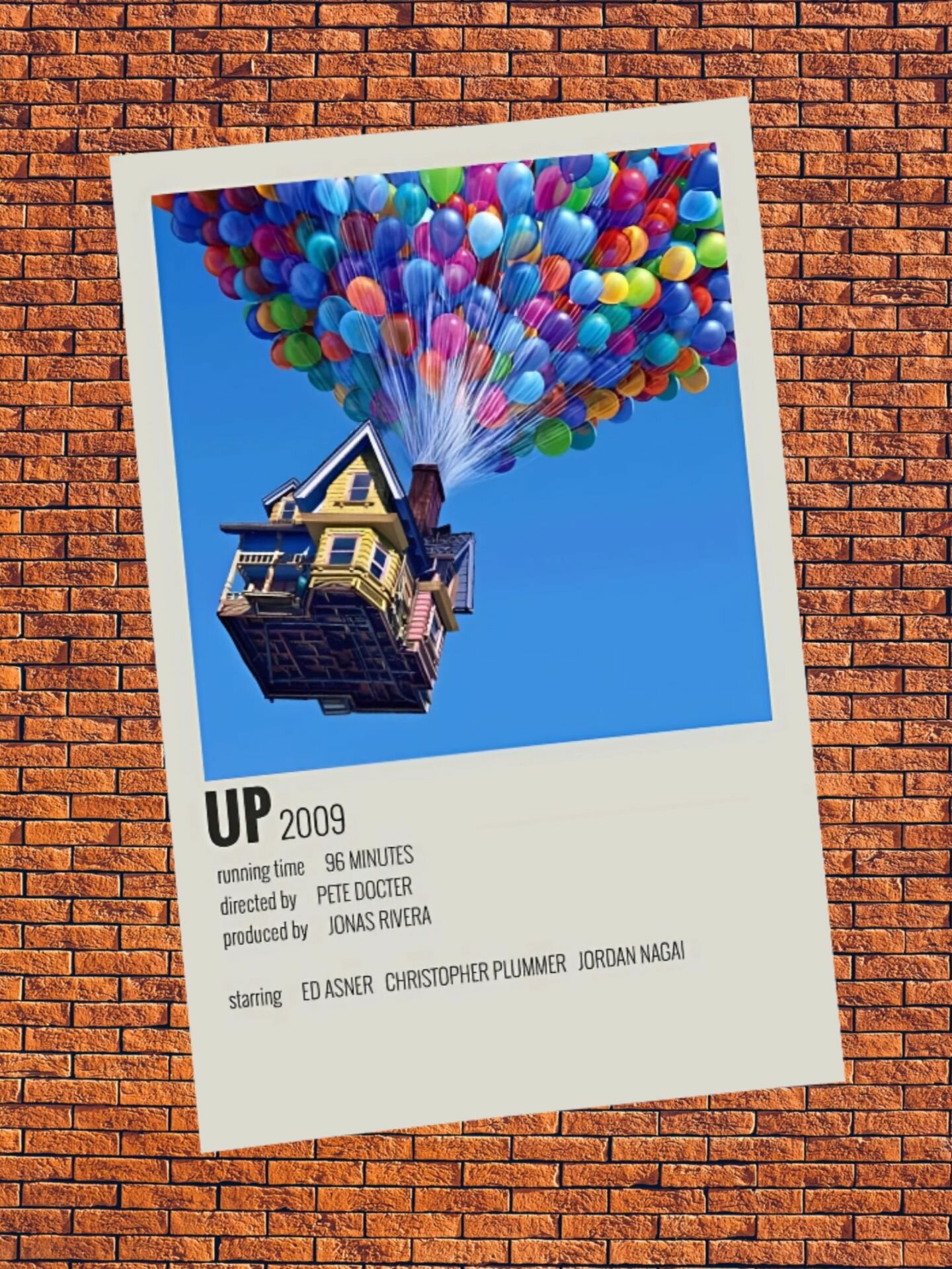 Постер "Вверх!" в стиле "полароид", формат А3, 297 х 420 мм, глянцевый