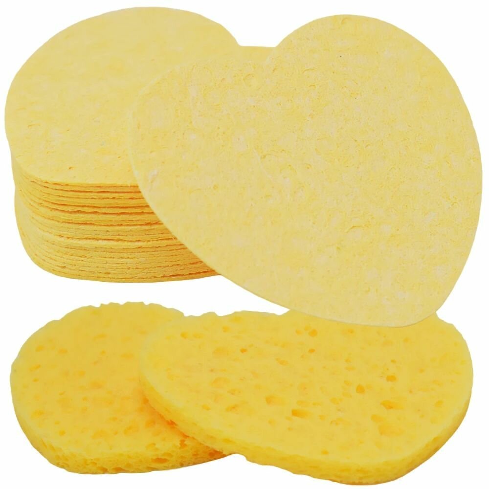 30 шт прессованные спонжи для лица, 100% натуральные косметические для очищения и пилинга, гипоаллергенные для чувствительной кожи, многоразовые до 30 использований, домашний спа-уход