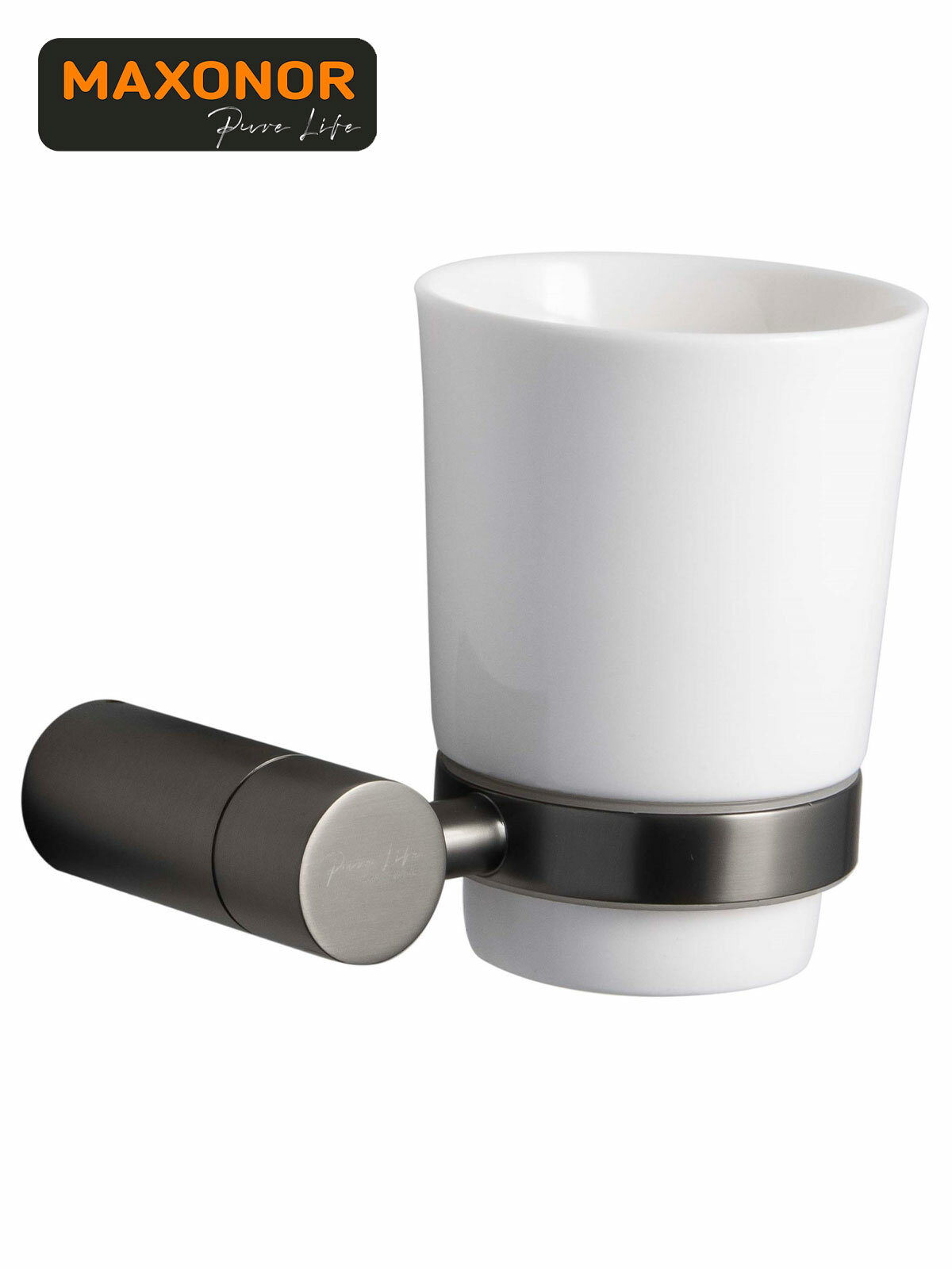 Стакан для зубных щёток настенный Maxonor PURE LIFE SHADE PL1706-9 графит матовый Латунь
