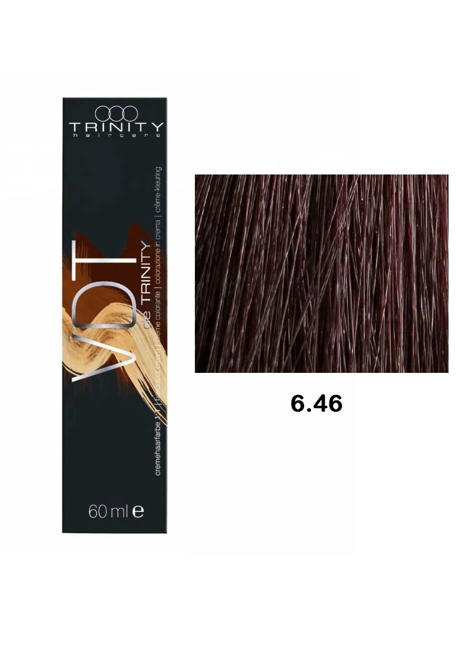 Trinity VDT Стойкая краска для волос 60 мл - VDT 6.46 dunkelblond rot violett Темный блонд медно-фиолетовый