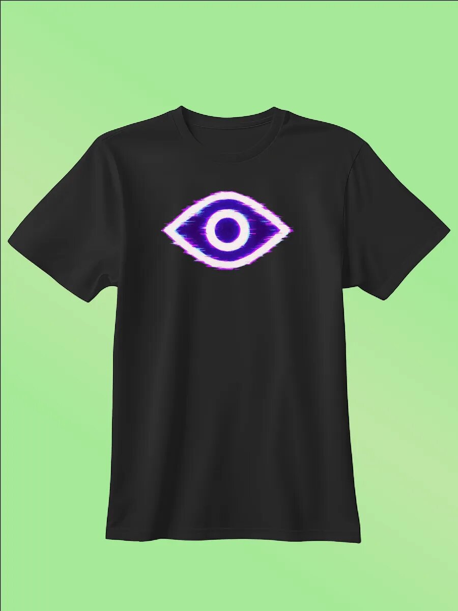 Футболка абстракция глаз киберпанк