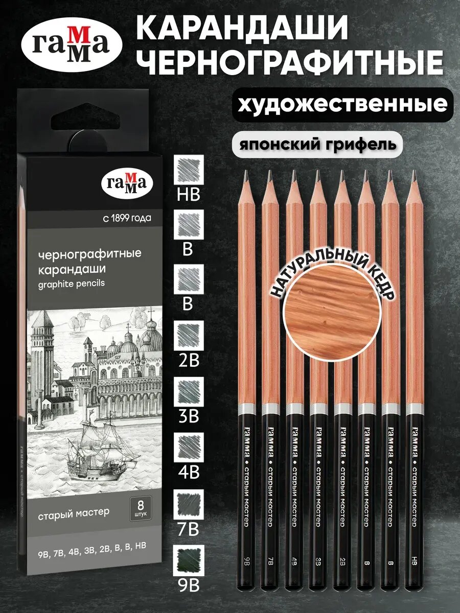 Карандаши простые 8 шт