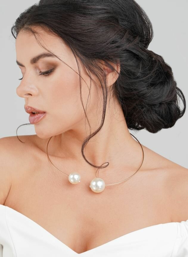 Колье, жемчуг имитация, искусственный камень