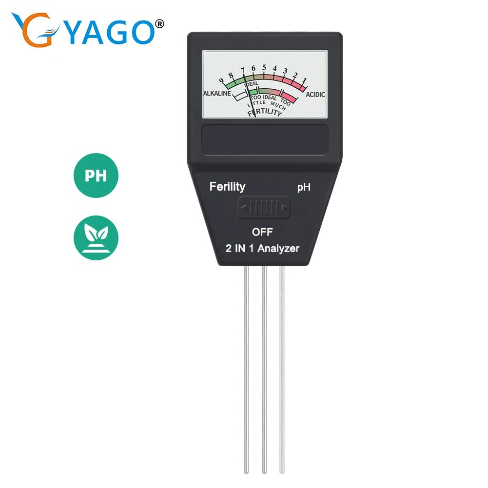 Тестер pH почвы 2 в 1, измеритель плодородия с 3 зондами, тестер PH почвы, устройство для измерения растений, измеритель кислотности, измерительный инструмент