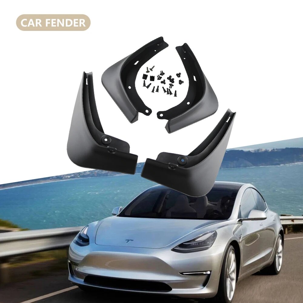 4 шт./компл. брызговики для Tesla Model 3 2016-2021 2022 2023 + брызговик переднего и заднего колеса, крыло