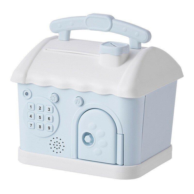 Копилка для детей «Музыкальный домик» 2024 года – большая копилка с паролем и звуковыми эффектами, органайзер для монет из ПВХ, 18,5 x 16,8 x 20 см