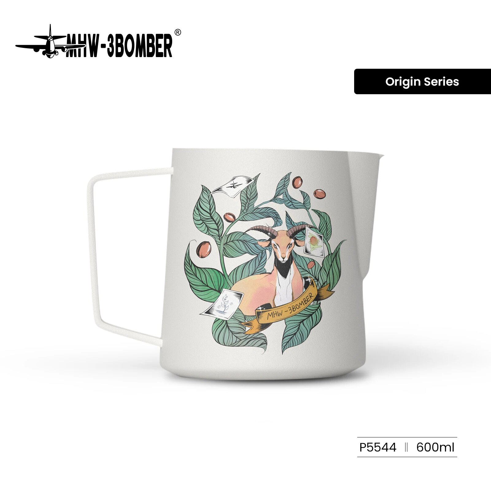 MHW-3BOMBER 500/600 мл кувшин для вспенивания молока из нержавеющей стали, молоко, кофе, латте, чашка для бариста, насадка для эспрессо, кувшин для приготовления на пару, 600ml Origin